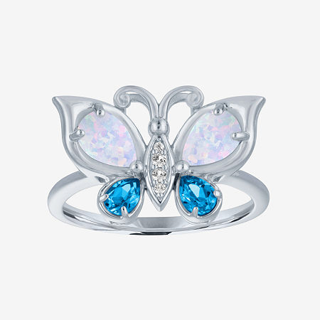 Click here for Womens Lab Created White Opal Sterling Silver Butt... prices
