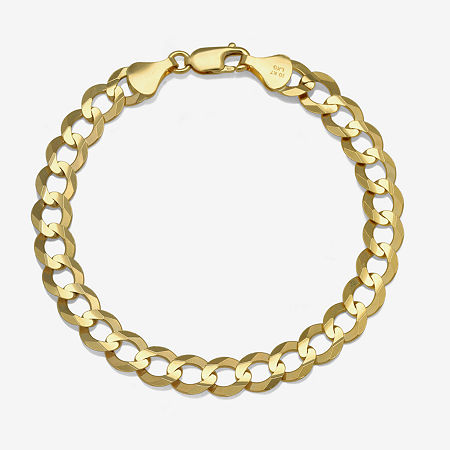 Click here for Mens 10K Gold 8 1/2 Inch Solid Curb Chain Bracelet... prices
