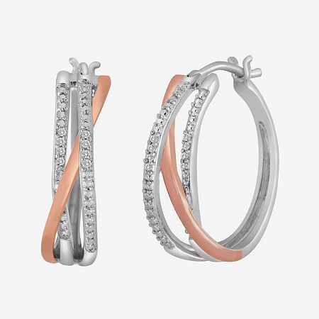 Click here for 1/10 CT.T.W. Natural Diamond Two-Tone Triple-Hoop... prices