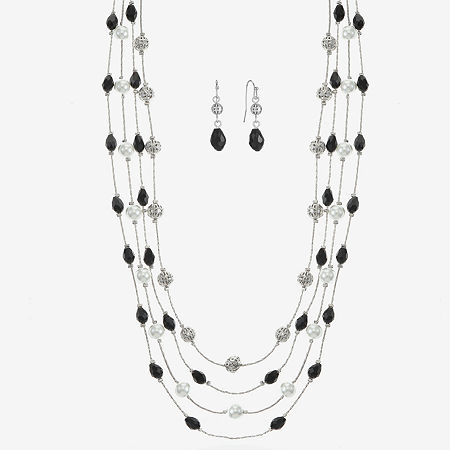 Click here for Mixit Silver Tone Womens Simulated Pearl Round 2-p... prices