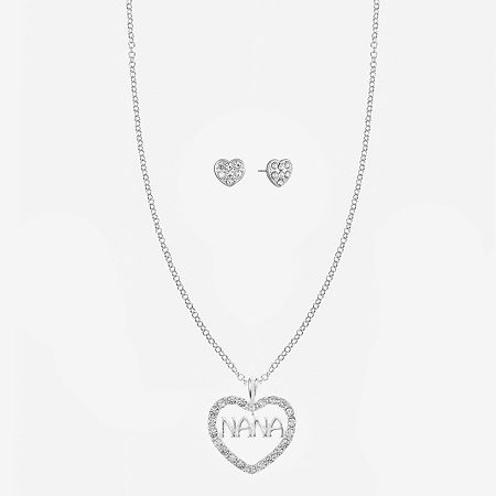 Click here for Mixit Silver Tone Nana Pendant Necklace & Stud Ear... prices