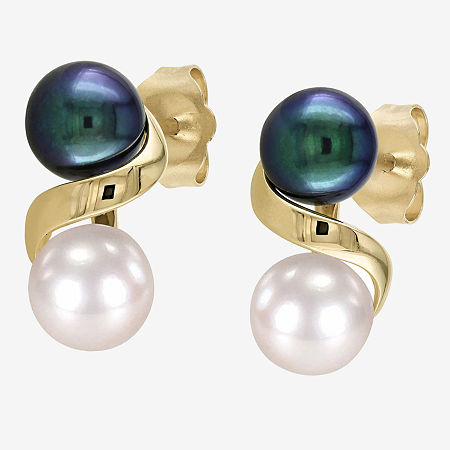 Click here for Black & White Cultured Freshwater Pearl 10K Yellow... prices