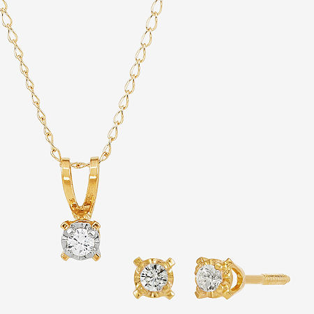Click here for Girls Natural White Diamond 14K Gold Round 2-pc. J... prices