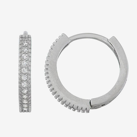 Click here for Girls Cubic Zirconia Sterling Silver 13.9mm Hoop E... prices