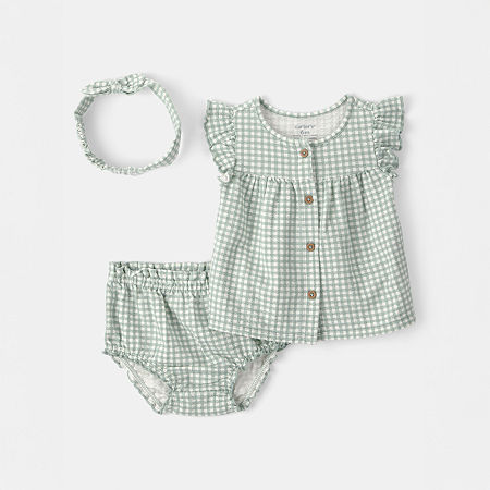 Click here for Carters Baby Girls Gingham Top  Shorts and Headban... prices