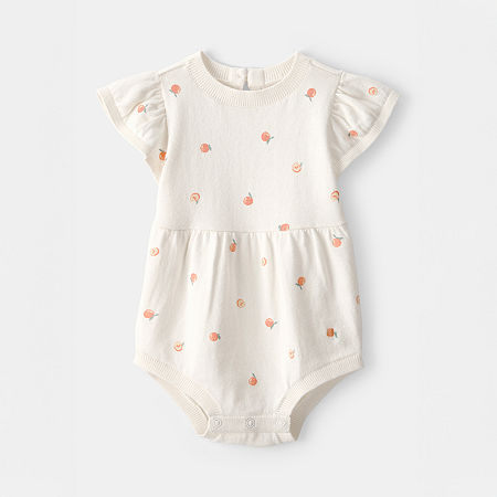 Click here for Carters Baby Girls Peach Print Short-Sleeve Romper... prices