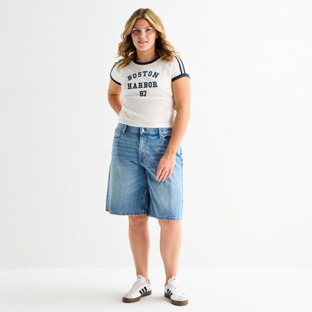 Click here for Arizona Womens Low Rise Juniors Plus Denim Short... prices