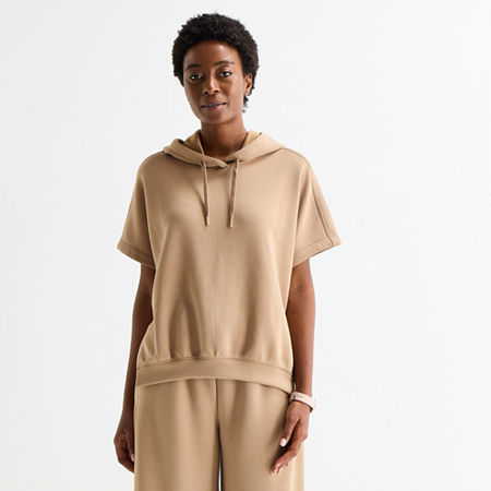 Click here for Stylus Womens Short Sleeve Hoodie  Small  Brown prices