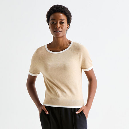 Click here for Stylus Womens Crew Neck Short Sleeve Pullover Swea... prices