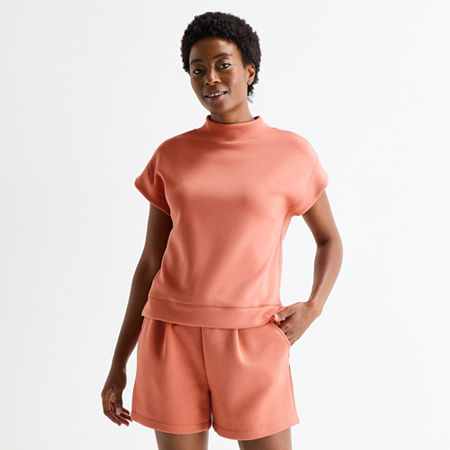 Click here for Stylus Womens Mock Neck Short Sleeve T-Shirt  X-sm... prices