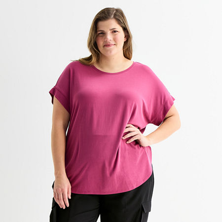Click here for Stylus Womens Plus Crew Neck Short Sleeve T-Shirt... prices