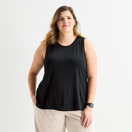 Click here for Stylus Womens Plus Crew Neck Sleeveless Tank Top... prices