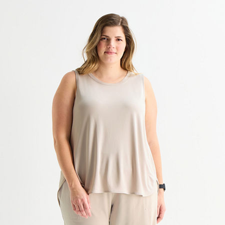 Click here for Stylus Womens Plus Crew Neck Sleeveless Tank Top... prices