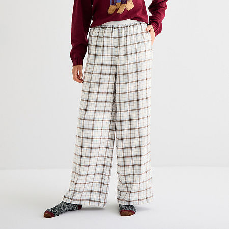 Arizona Body Womens Flannel Juniors Pajama Pants  X-small  White