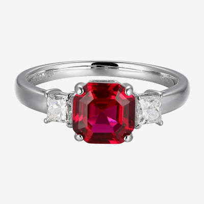 Womens Lab Created Red Ruby Sterling Silver Cocktail Ring - JCPenney
