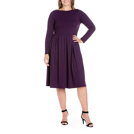 Click here for 24seven Comfort Apparel Womens Long Sleeve Midi Fi... prices