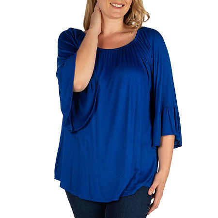 Click here for 24seven Comfort Apparel Plus Womens Round Neck 3/4... prices