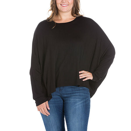 Click here for 24seven Comfort Apparel Plus Womens Round Neck Lon... prices