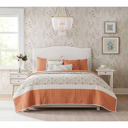 Madison Park Dawn 6-Pc. Quilt Set  Full/Queen - Coral