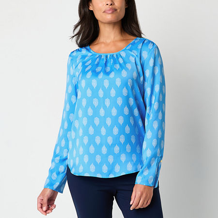 Click here for Liz Claiborne Womens Round Neck Long Sleeve Satin... prices