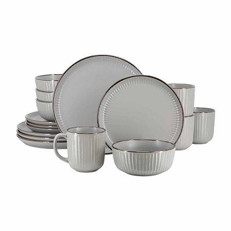 Click here for Elama Leo 16 Piece Stoneware Dinnerware Set In Lig... prices