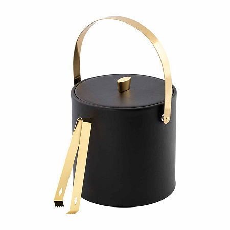 Kraftware Oxford 3-pc. Ice Bucket + Tong Set  One Size  Black