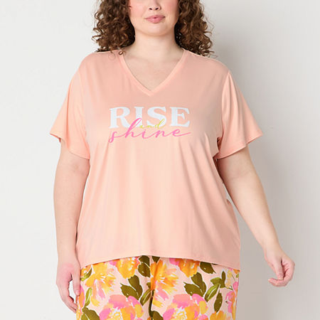 Click here for Sleep Chic Womens V Neck Short Sleeve Plus Pajama... prices
