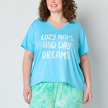 Click here for Sleep Chic Womens V Neck Short Sleeve Plus Pajama... prices