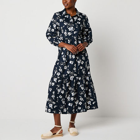 Click here for Be by CHETTA B Womens 3/4 Sleeve Midi Floral Shirt... prices