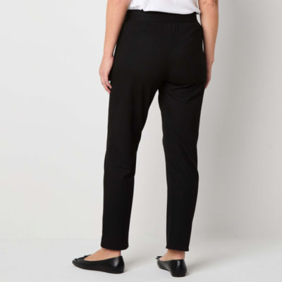 Liz Claiborne Womens Mid Rise Jogger Pant, Color: Black - JCPenney