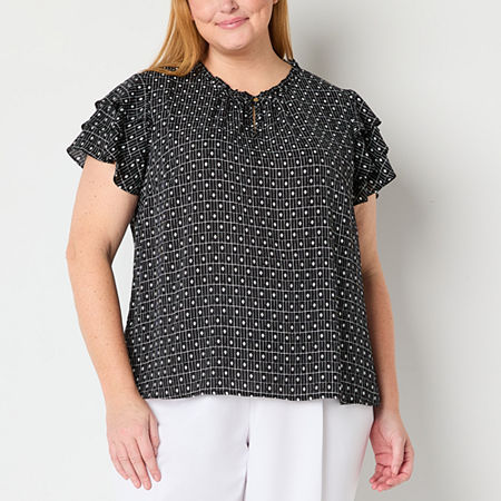 Click here for Liz Claiborne Womens Keyhole Neck Short Sleeve Plu... prices