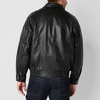 Pig Leather Bomber Jacket-JCPenney, Color: Black Pig Leather Bomber Jacket-JCPenney, Color: Black