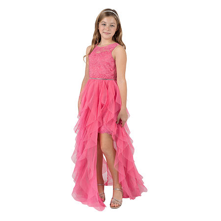 Click here for Rare Editions Girls 7-16 Glitter Lace Illusion Bow... prices