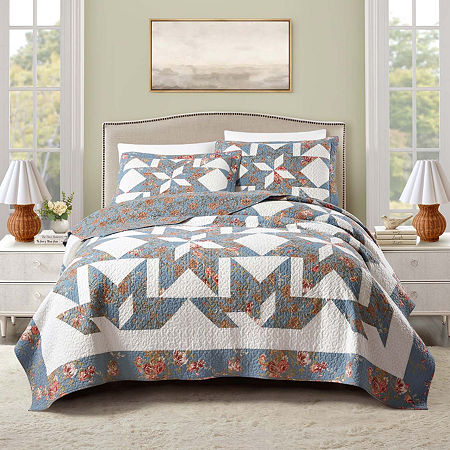 Click here for Laurel & Mayfair Piper Quilt  One Size  Blue prices