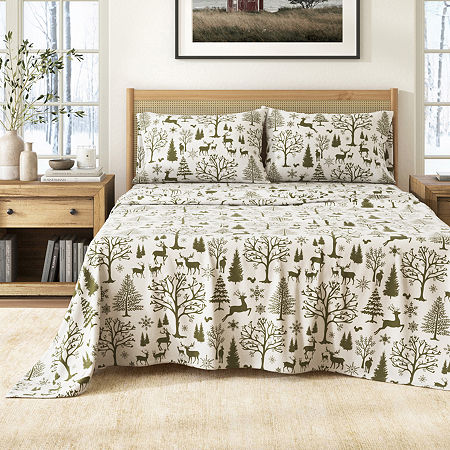 Click here for Linery Charming Winter Flannel Wrinkle Resistant S... prices