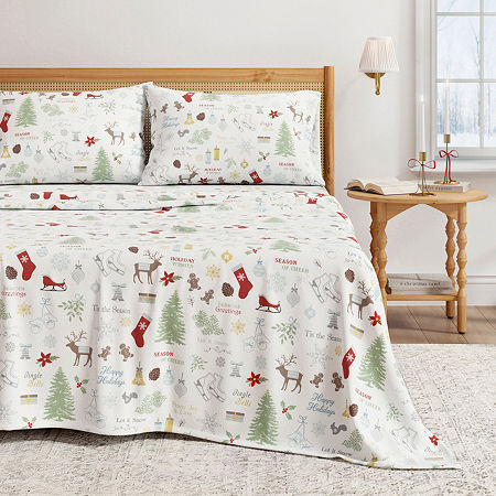 Click here for Linery Cotton Holiday Print Flannel Wrinkle Resist... prices