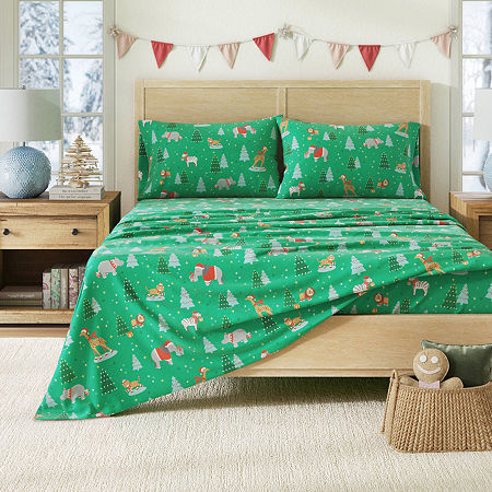 Click here for Linery Holiday Print Flannel Sheet Set  One Size... prices
