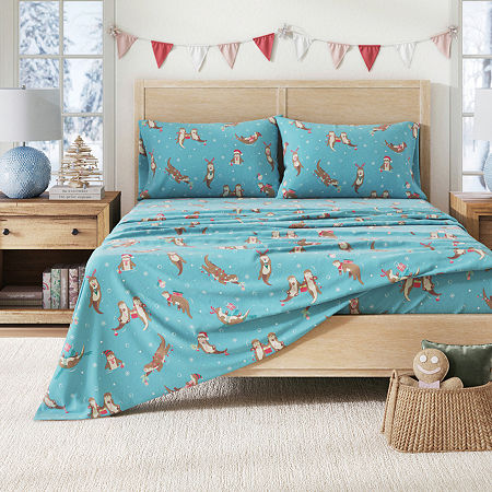 Click here for Linery Holiday Print Flannel Sheet Set  One Size... prices