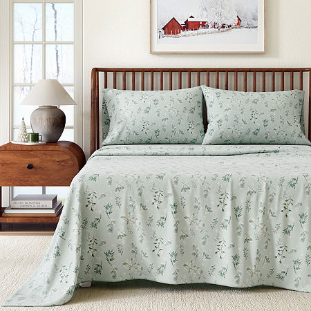 Click here for Linery Flannel Sheet Set  One Size  Green prices