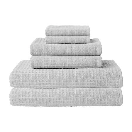 Uchino Waffle Twist 6-Pc. Bath Towel Set - Gray