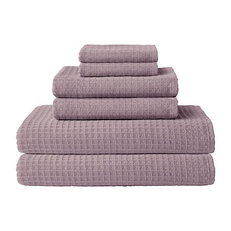 Uchino Waffle Twist 6-Pc. Bath Towel Set - Orchid