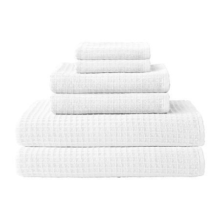 Click here for Uchino Waffle Twist 6-Pc. Bath Towel Set - White prices