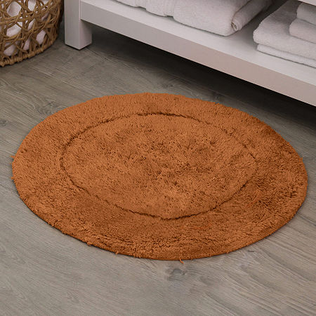 Home Weavers Inc Waterford Round Bath Rug  One Size  Brown