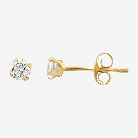 Click here for Cubic Zirconia 14K Gold 3mm Round Stud Earrings  O... prices