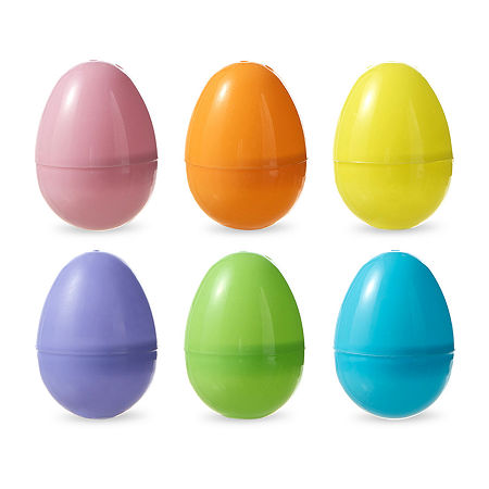 Glitzhome 90 Pack 2.25 H Easter Plastic Fillable Eggs in 6 Colors  15 of Each - Multi