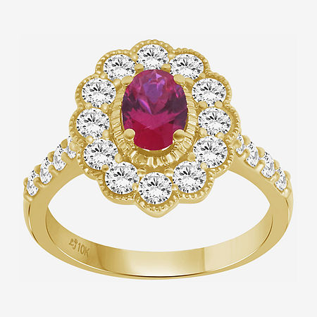 Click here for Womens Oval-cut Gemstone & 1 CT. T.W. Lab-Grown Di... prices