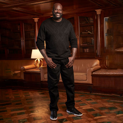 Shaquille O'Neal XLG™ Lurex Big and Tall Mens Long Sleeve Pullover ...