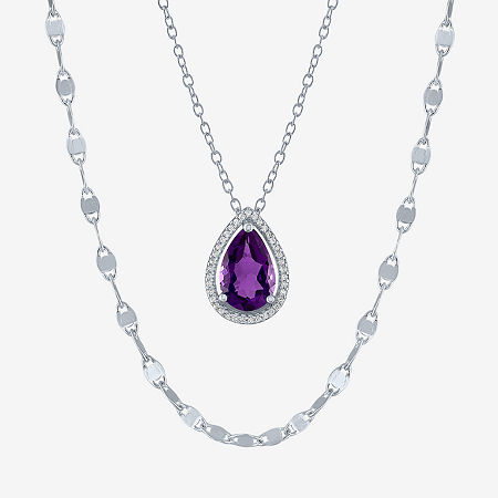 Click here for 2-pc.Birthstone Necklace Set in Sterling Silver  O... prices