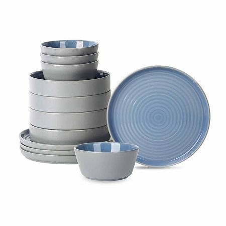 Stone Lain Elica 12 Pc. Dinnerware Set  Service for 4 - Blue and Grey