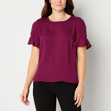 Click here for Liz Claiborne Womens Round Neck Short Sleeve Satin... prices